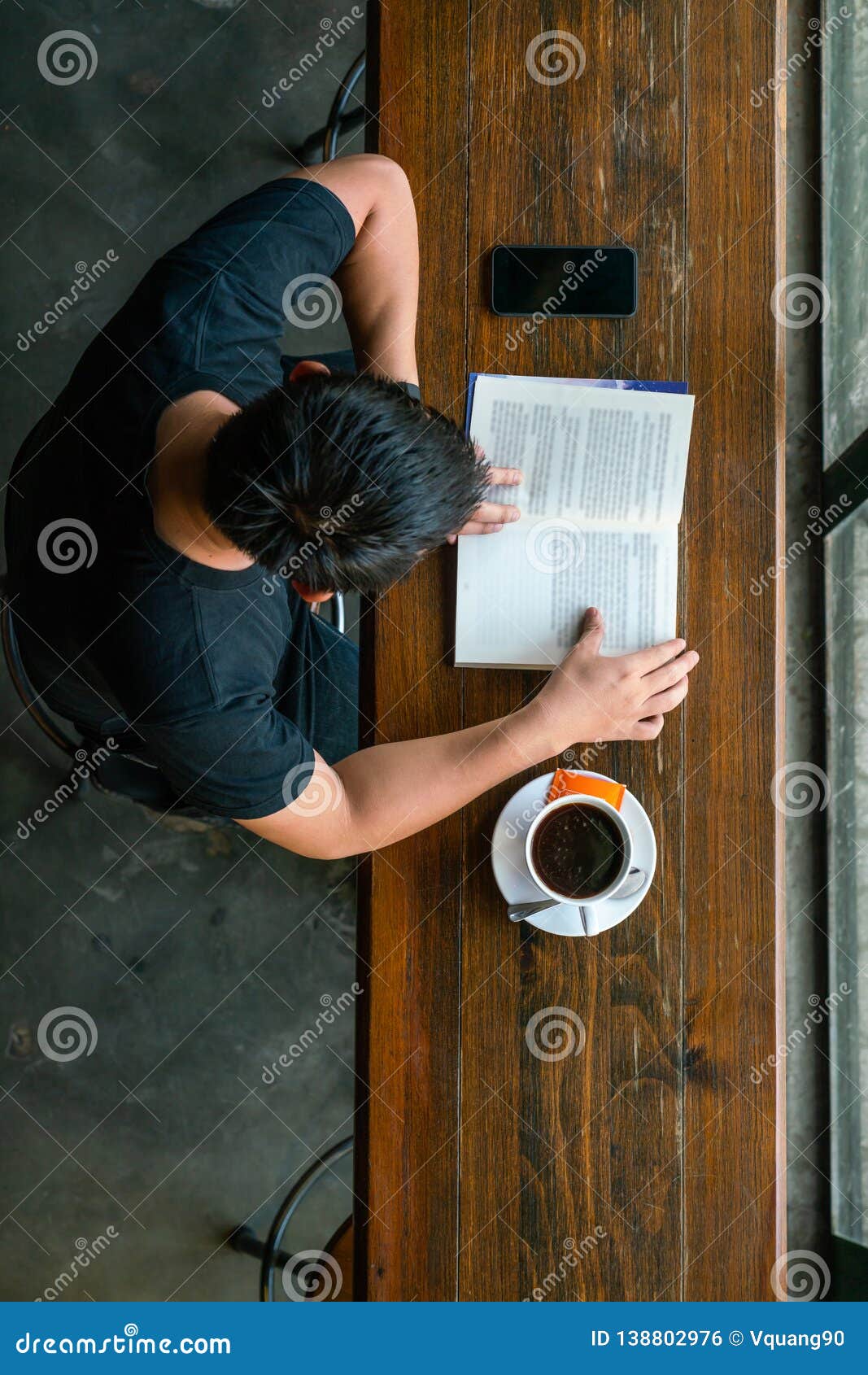 Reading Book while Drinking Coffee Stock Photo - Image of learning ...