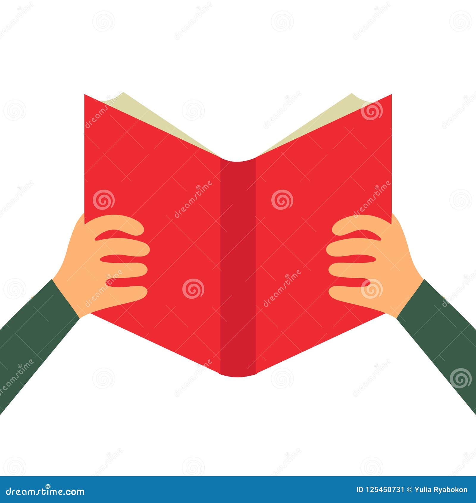 Reading book flat icon stock illustration. Illustration of colored ...