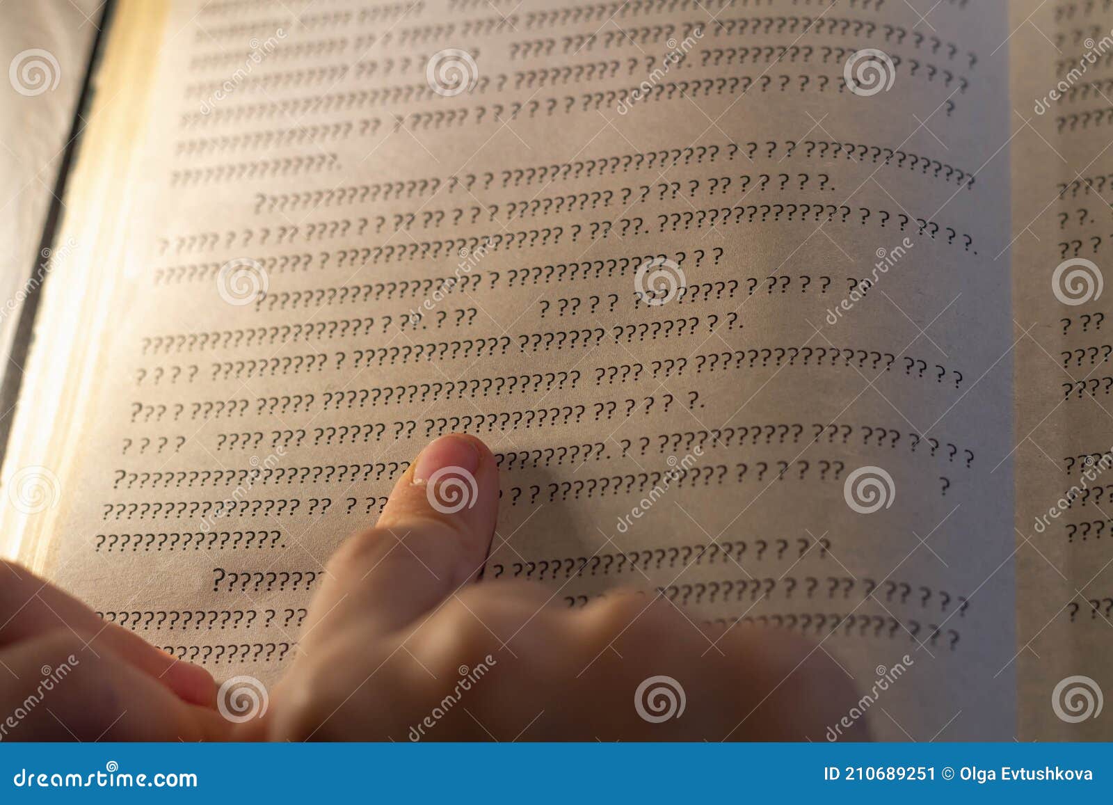 Reading a Book with Incomprehensible Letters, Dyslexia in Humans Stock ...