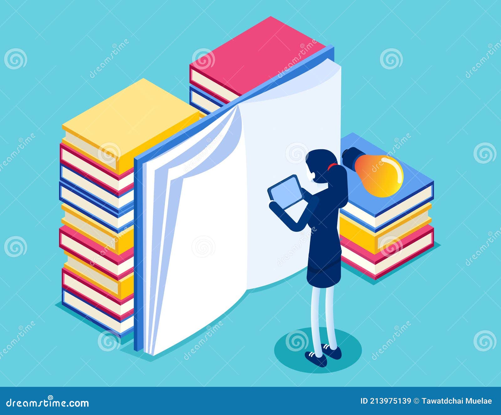 Web Library Page Concept. People Reading Books. Education. Knowledge ...