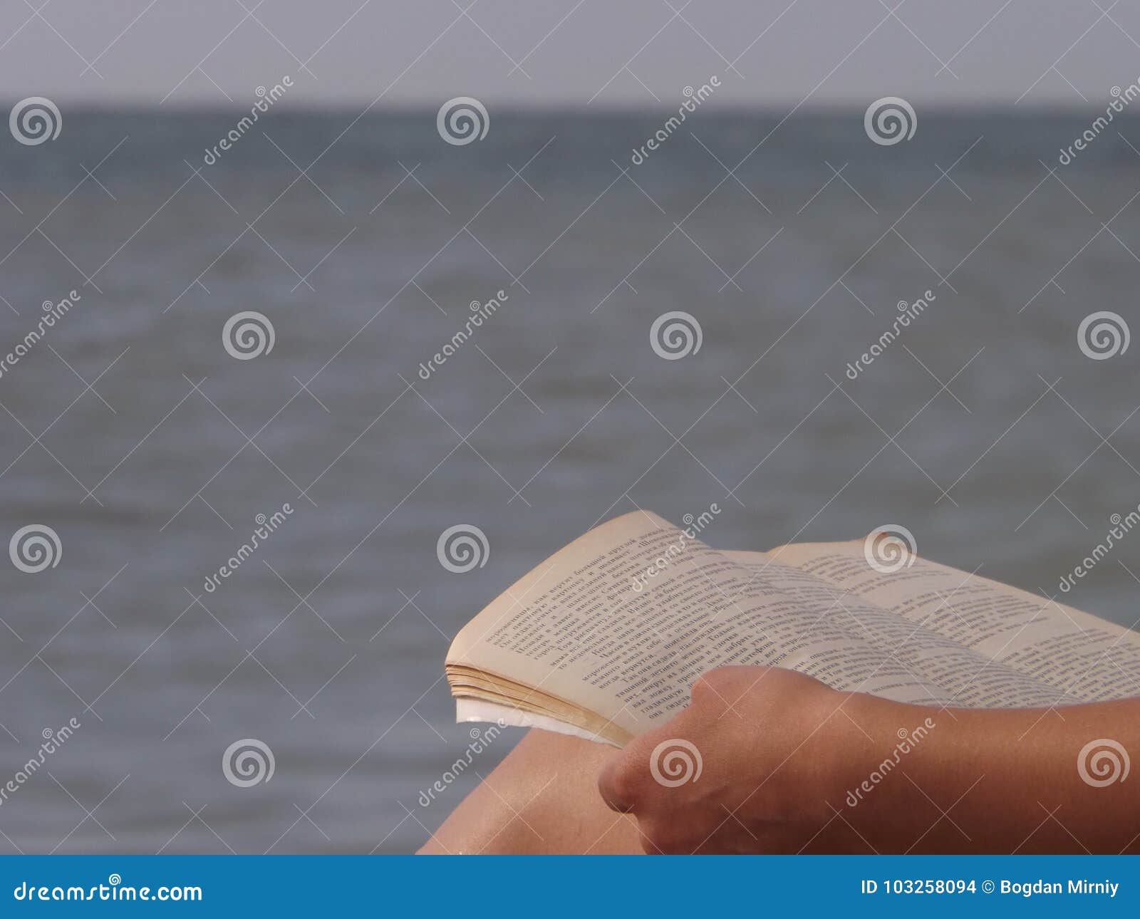 The book by the sea stock photo. Image of reading, beach - 103258094