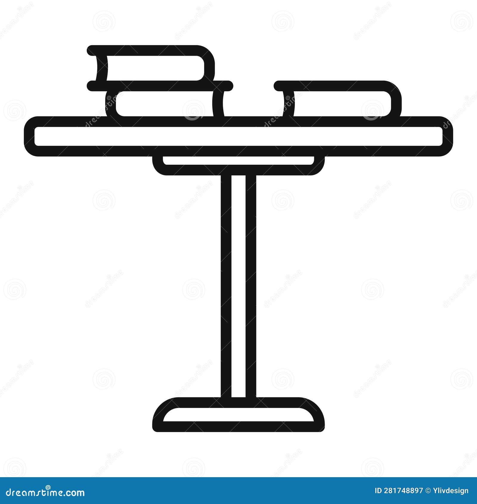 Reading Book Table Icon Outline Vector. Office Interior Stock ...