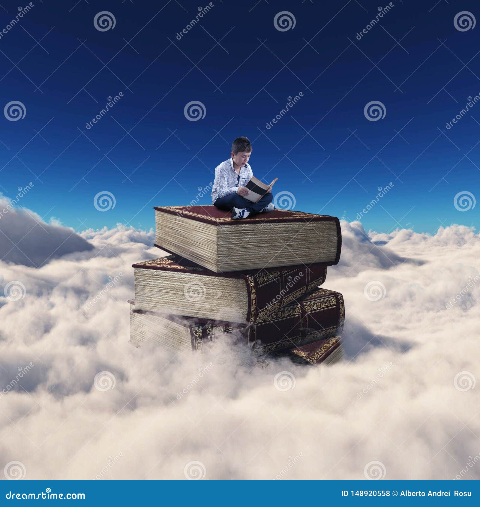Reading a book on a tower stock photo. Image of skill - 148920558