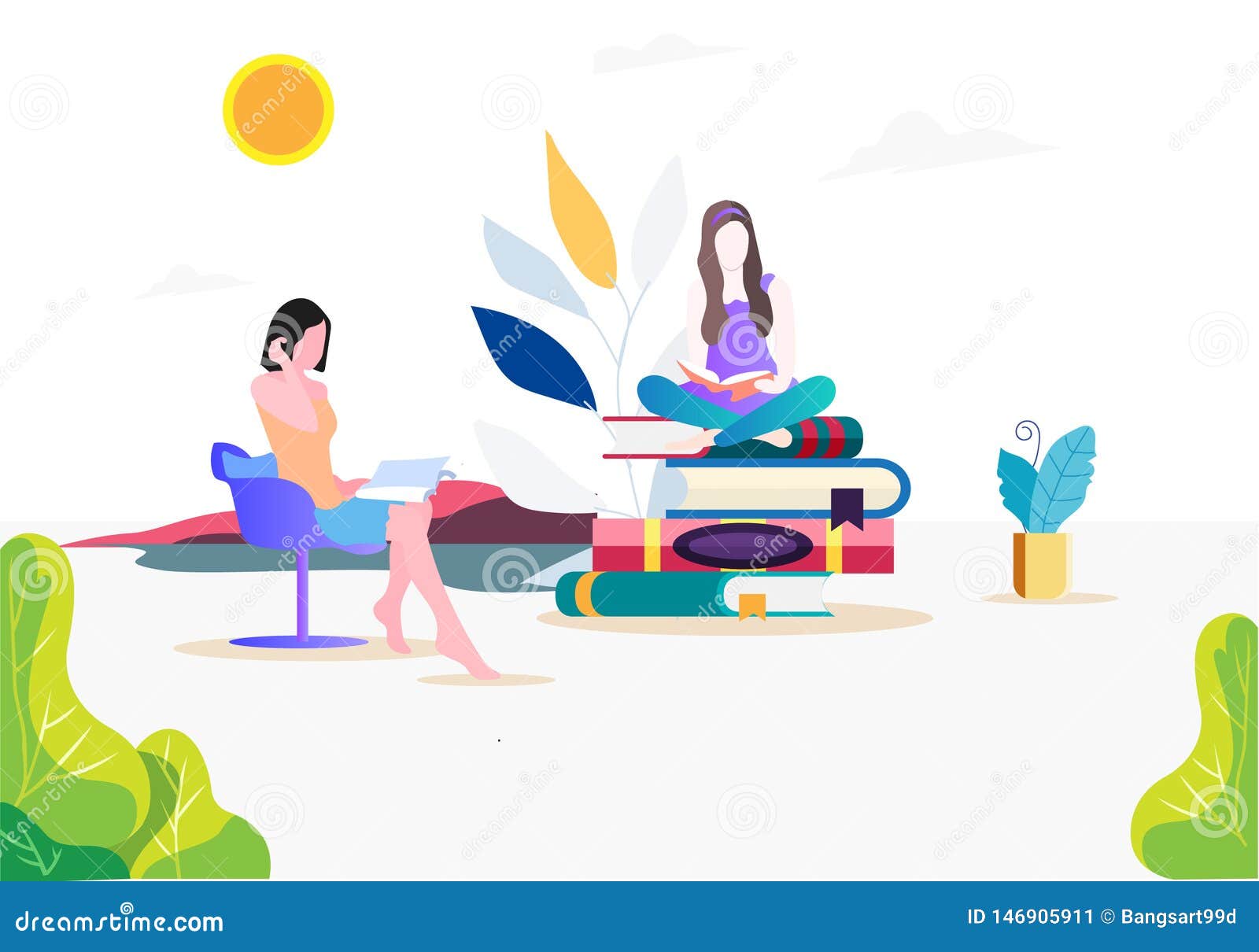 Reading Book Vector Flat Illustration Stock Vector - Illustration of ... Reading Book Vector Flat Illustration Stock Vector - Illustration of ...