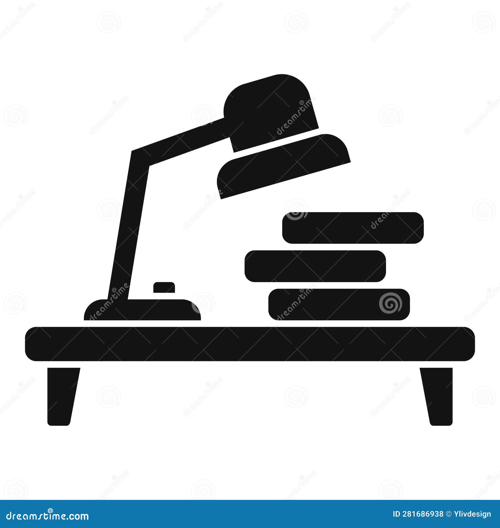 Reading Book Workspace Icon Simple Vector. Worksplace Sit Stock Vector ...