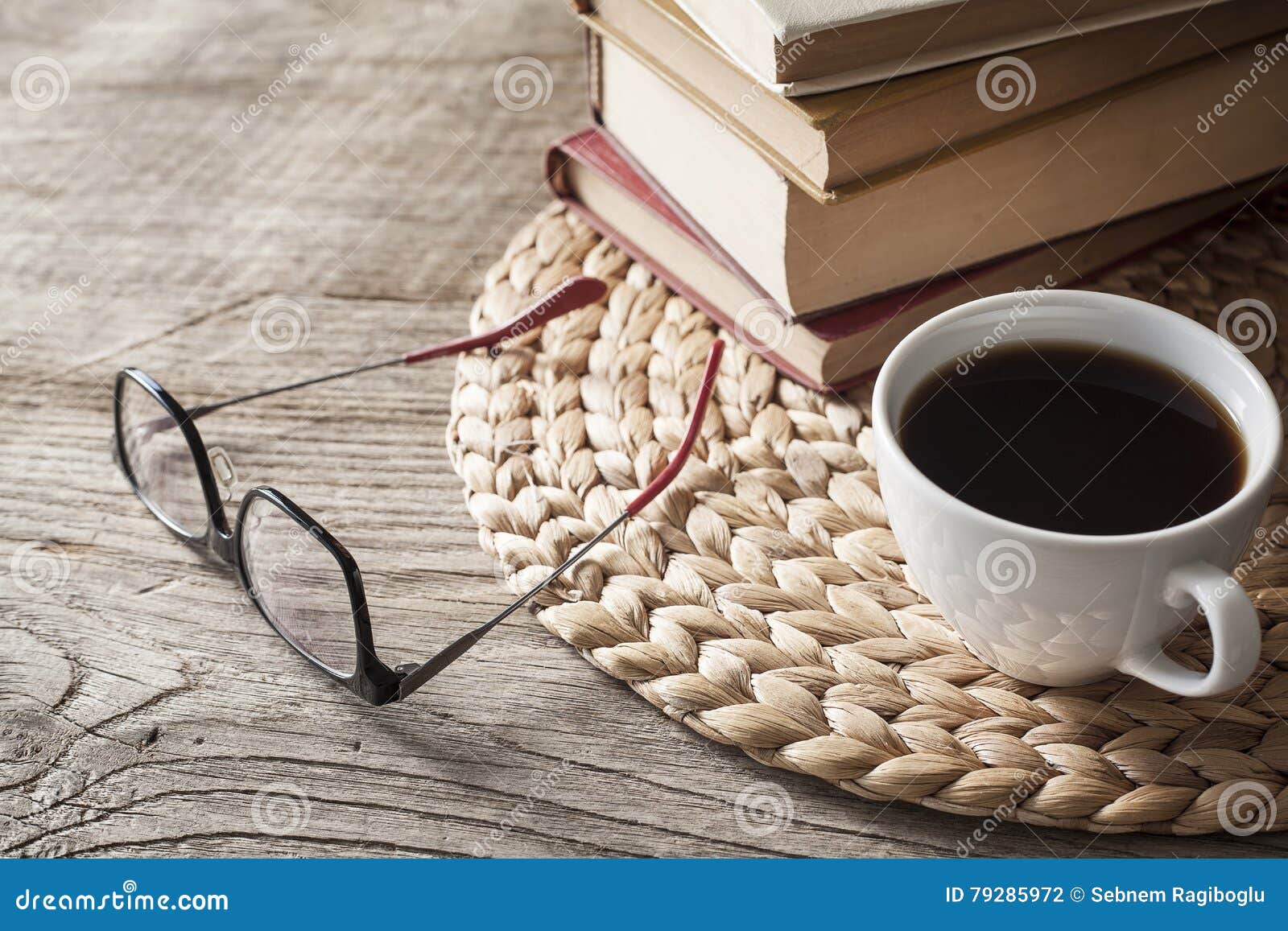Reading Books with Coffee on Table Stock Photo - Image of educational ...