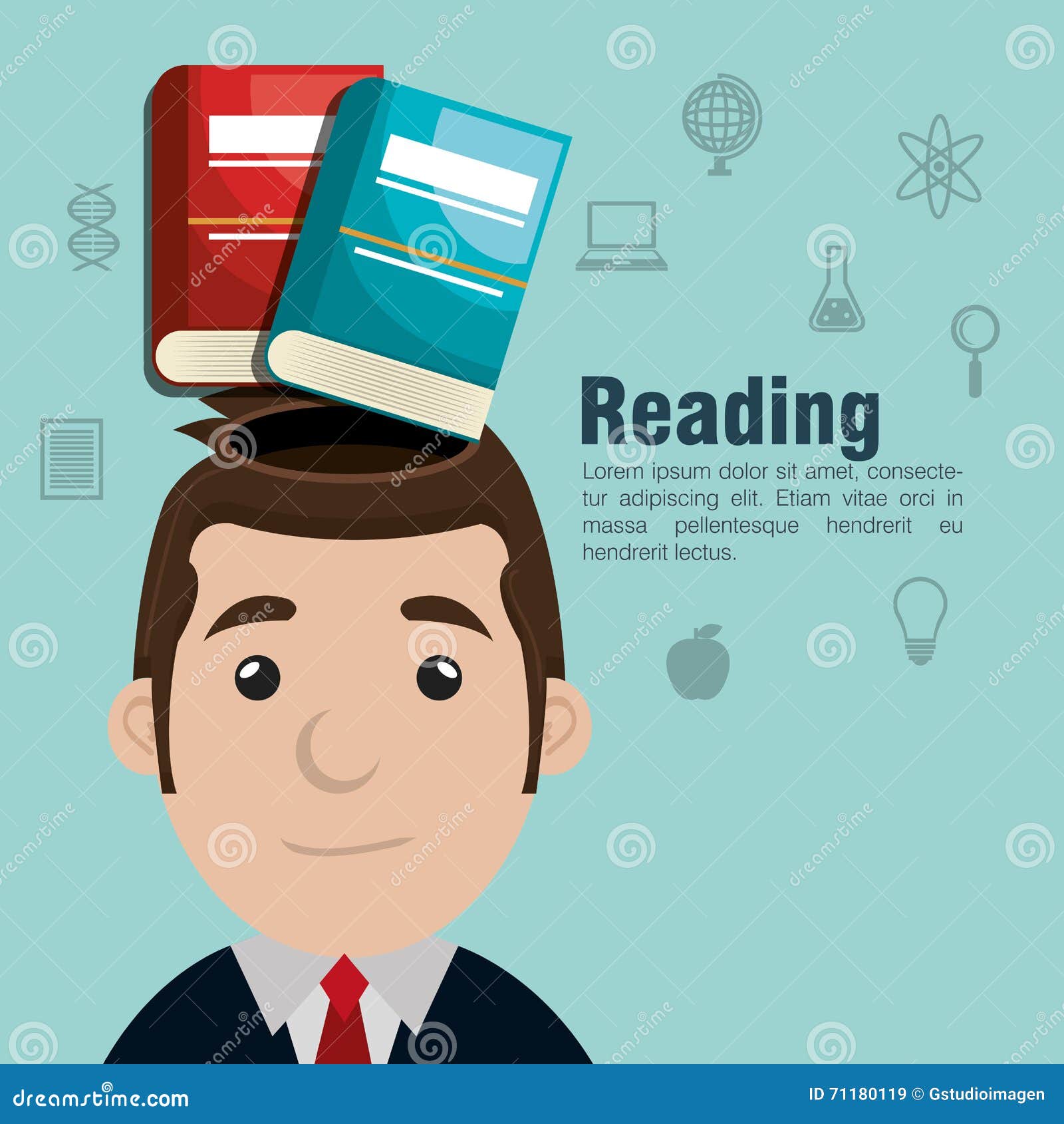 Reading books design stock illustration. Illustration of holding - 71180119