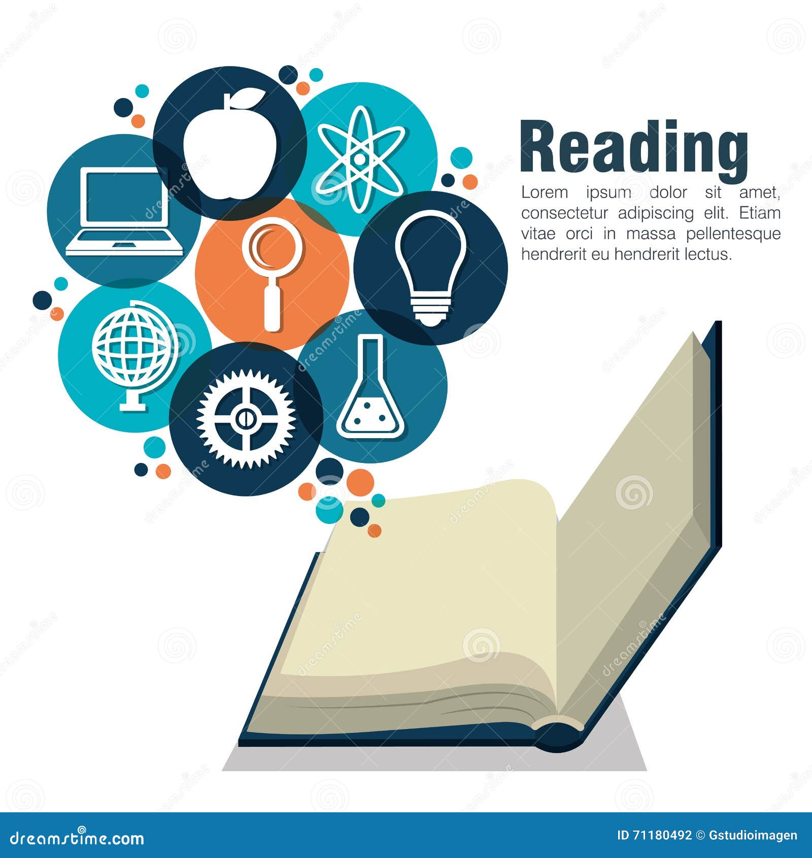 Reading books design stock illustration. Illustration of library - 71180492