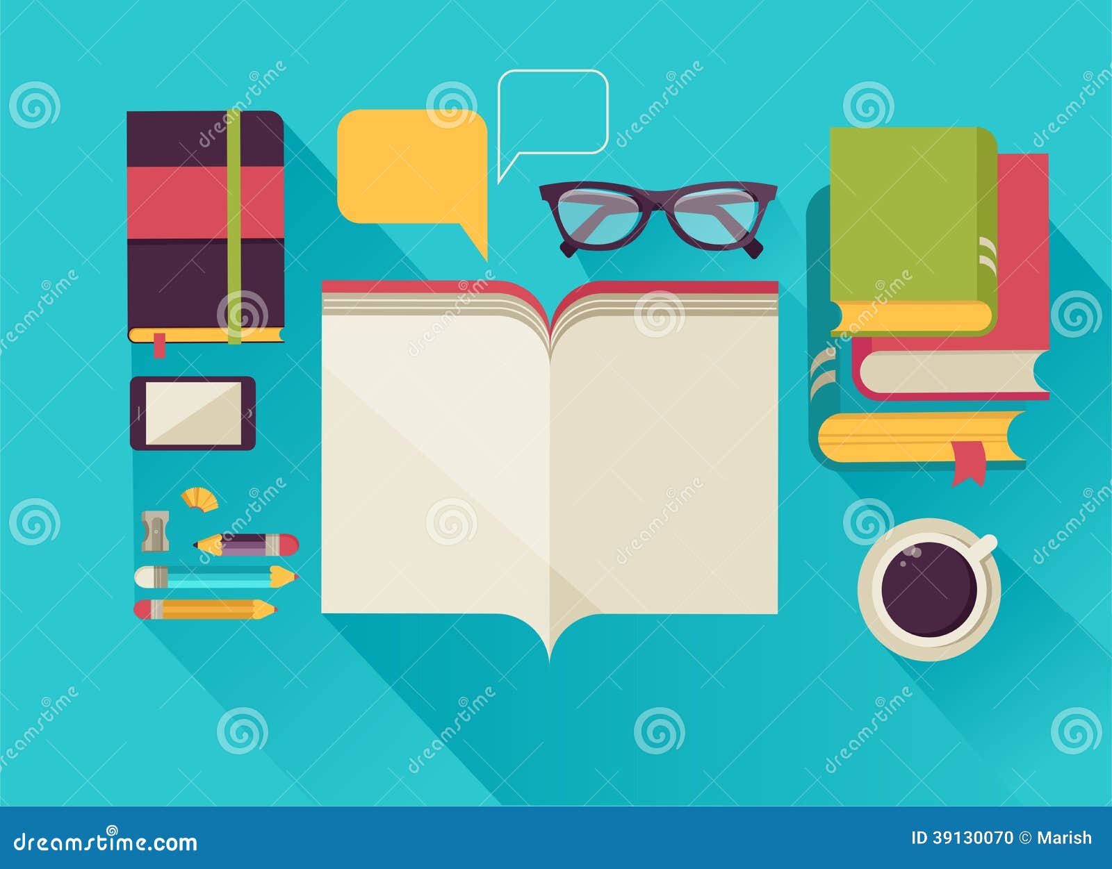 Reading Books Desktop, Set of Flat Icons Stock Vector - Illustration of ... Reading Books Desktop, Set of Flat Icons Stock Vector - Illustration of ...