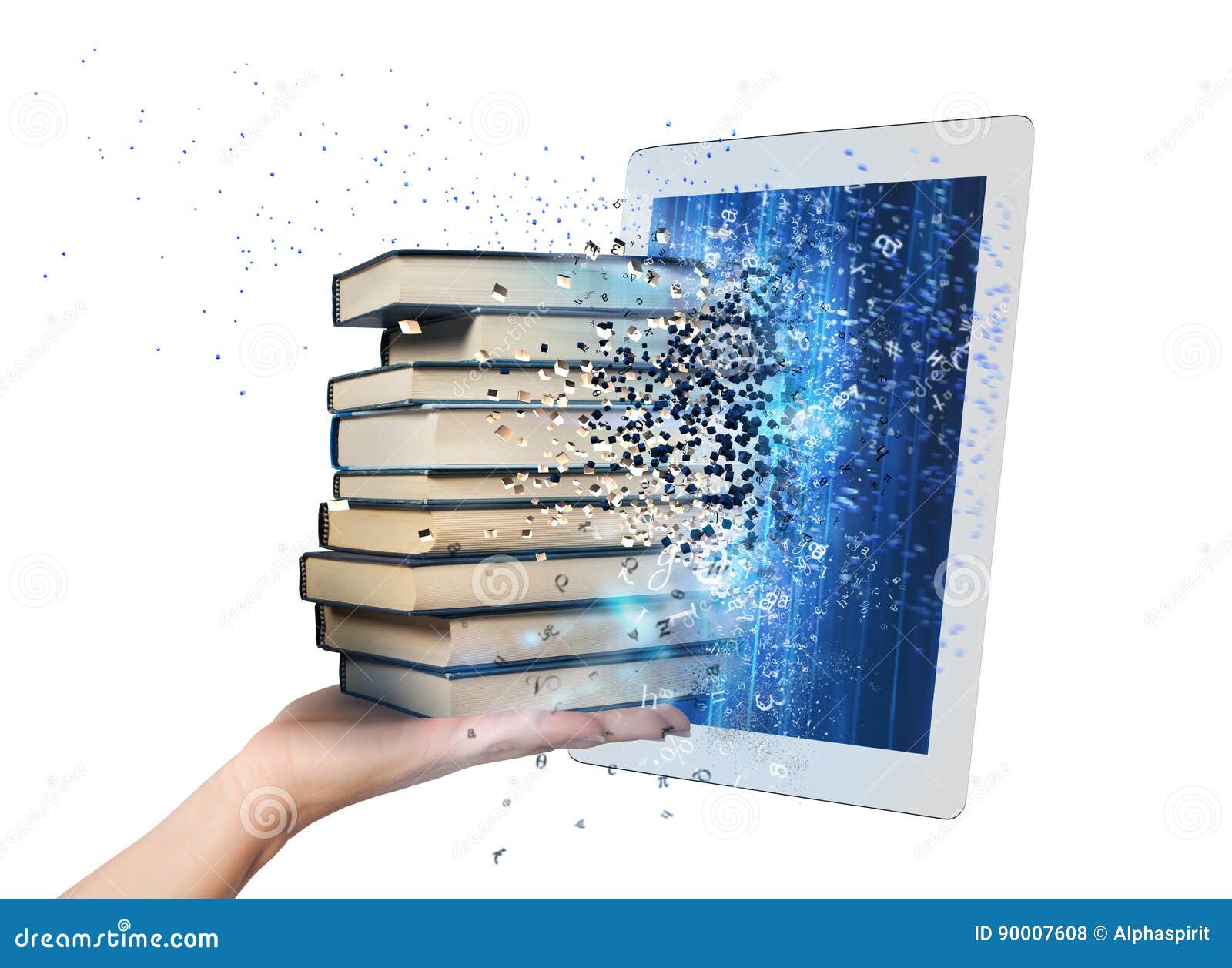Reading Books with an E-book Stock Photo - Image of contemporary, paper ...