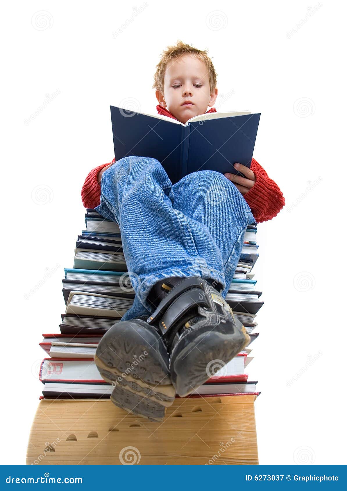 Reading boy stock image. Image of school, reading, learning - 6273037