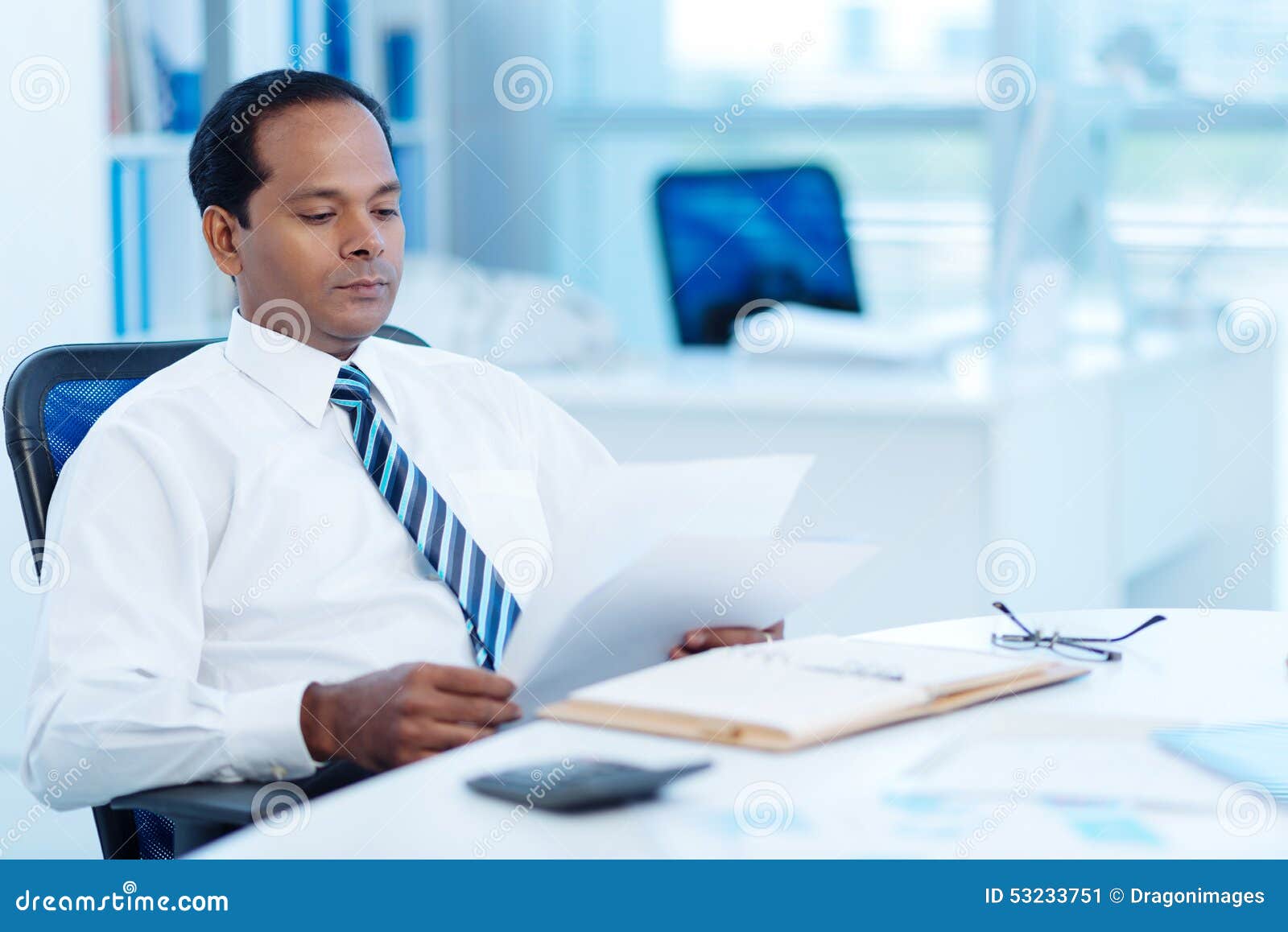 Reading business document stock image. Image of business - 53233751
