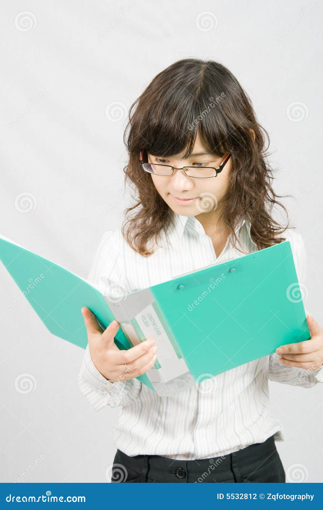 Reading Business Files stock photo. Image of green, lady - 5532812