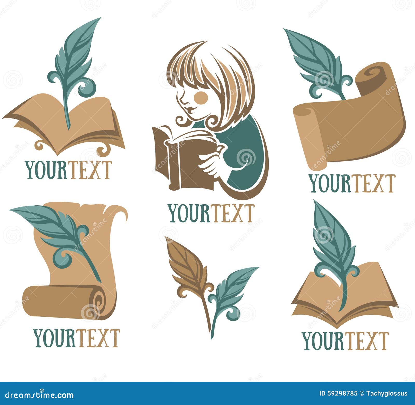 Reading stock vector. Illustration of quill, history - 59298785