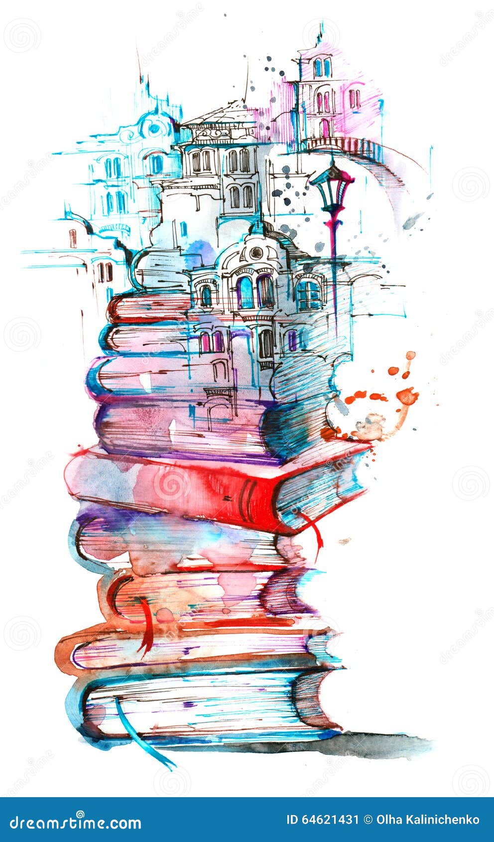 Reading city stock illustration. Illustration of exterior - 64621431