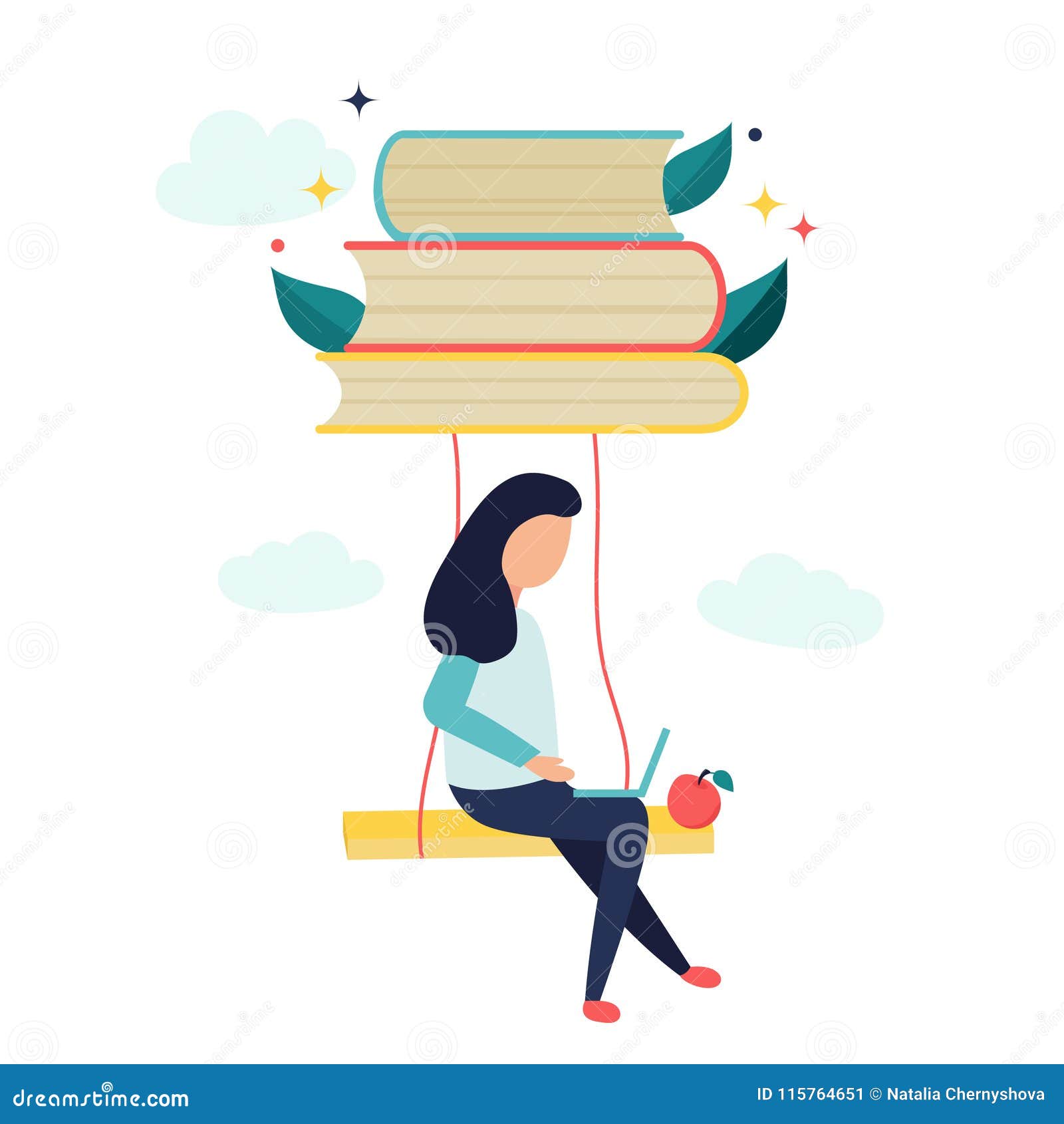 Reading Concept with Characters and Books. Stock Vector - Illustration ...