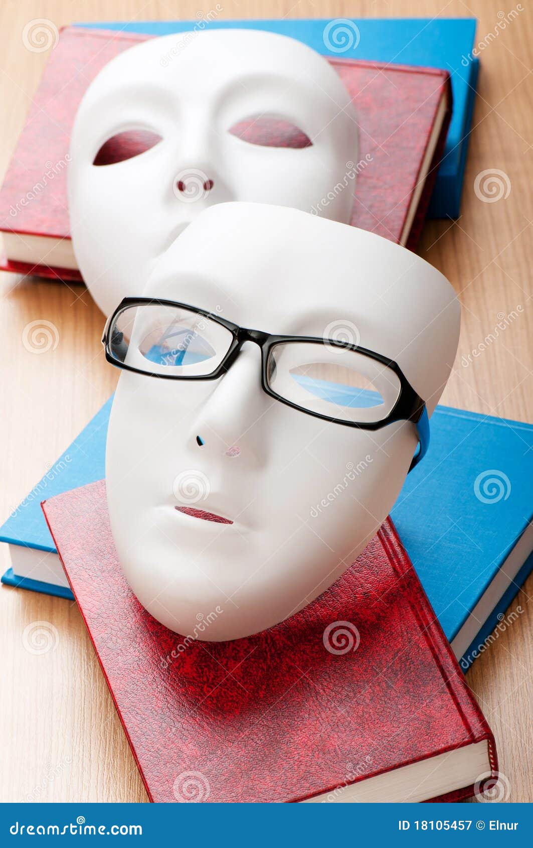 Reading Concept with Masks, Books Stock Image - Image of humor, mask ...