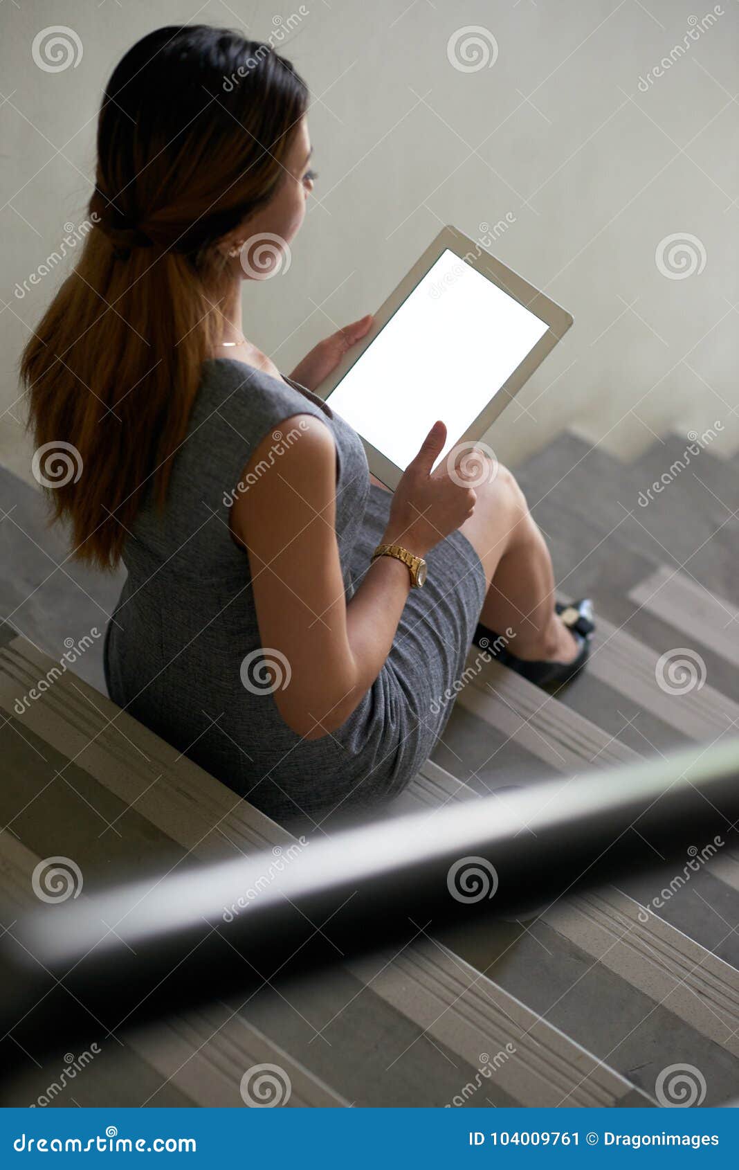 Reading Data on Tablet Computer Stock Image - Image of sitting ...