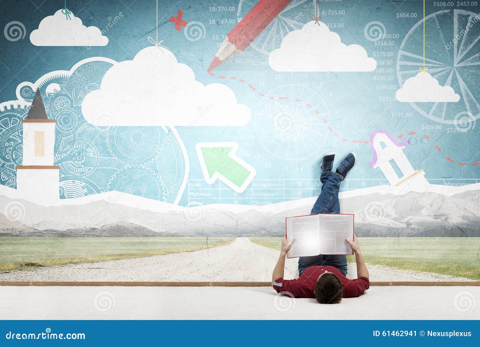 Reading Develope Imagination Stock Image - Image of relaxed, book: 61462941