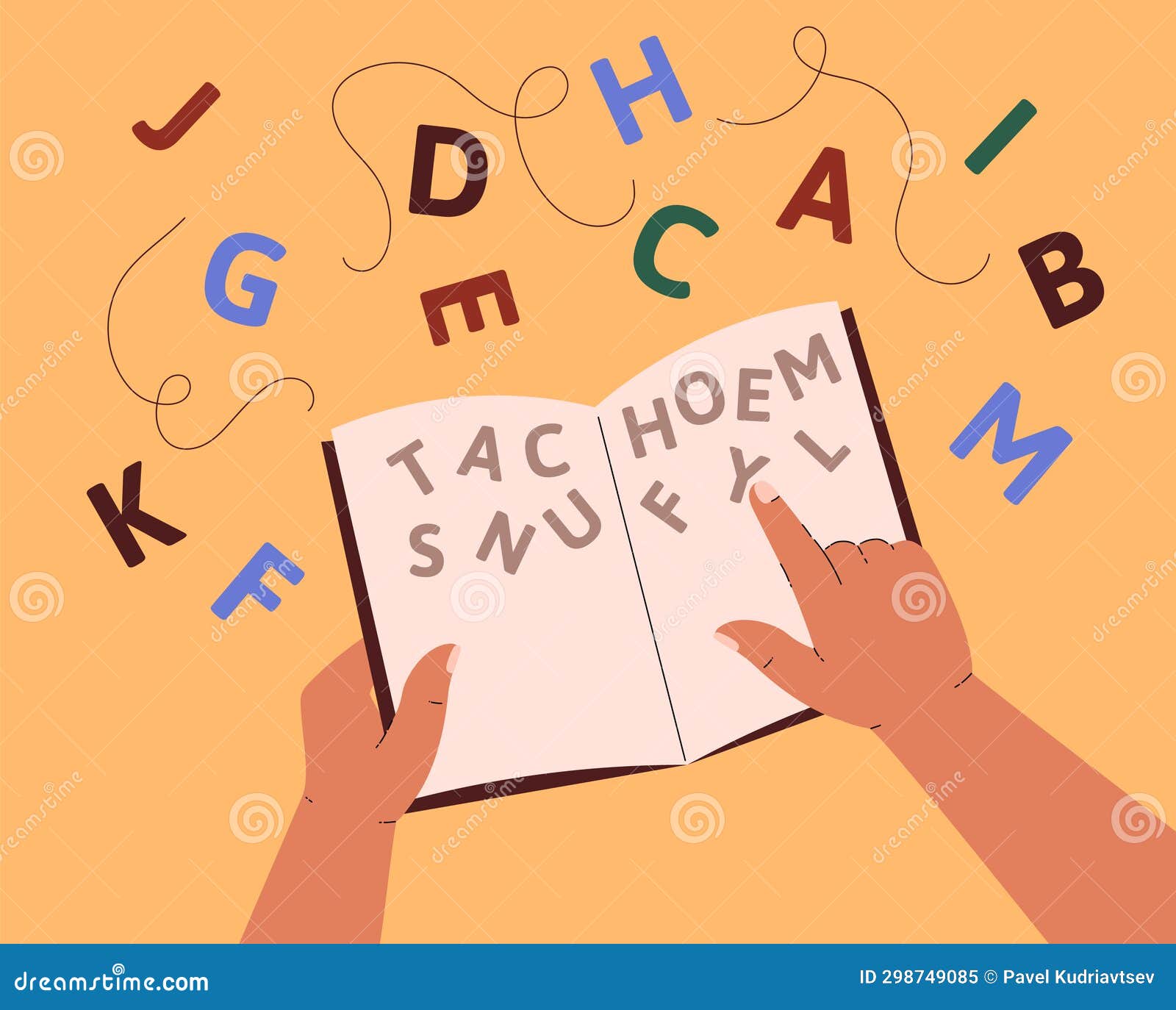 Reading Difficulties Dysgraphia and Dyslexia, Flat Vector Illustration ...