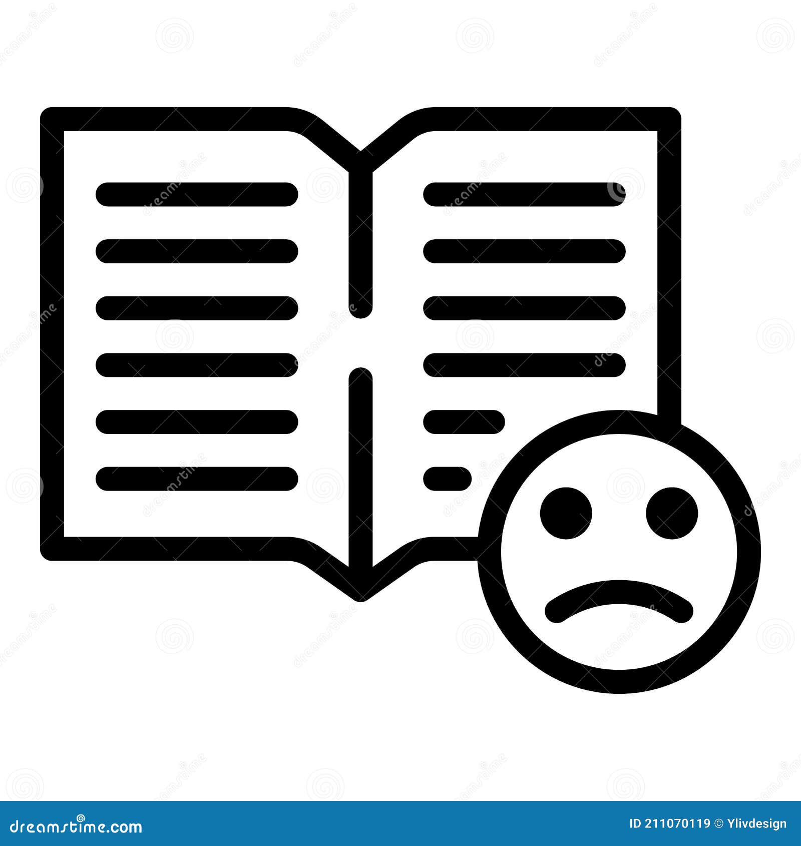 Reading Dislike Icon, Outline Style Stock Vector - Illustration of thin ...