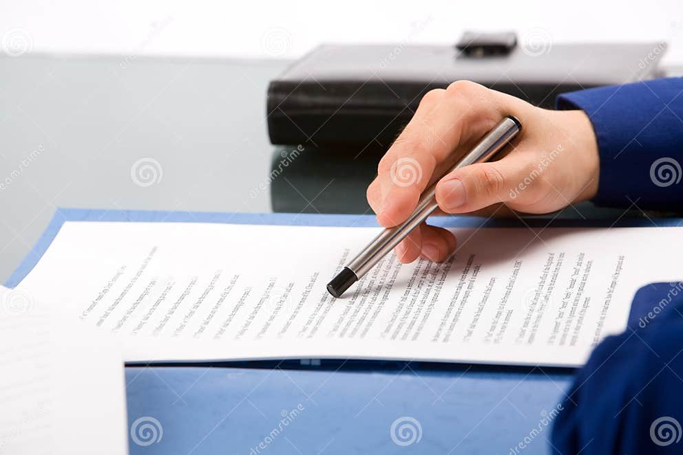 Reading the document stock photo. Image of executive, agreement - 4983120