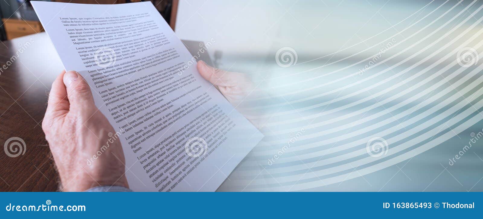 Reading a Document; Panoramic Banner Stock Image - Image of background ...