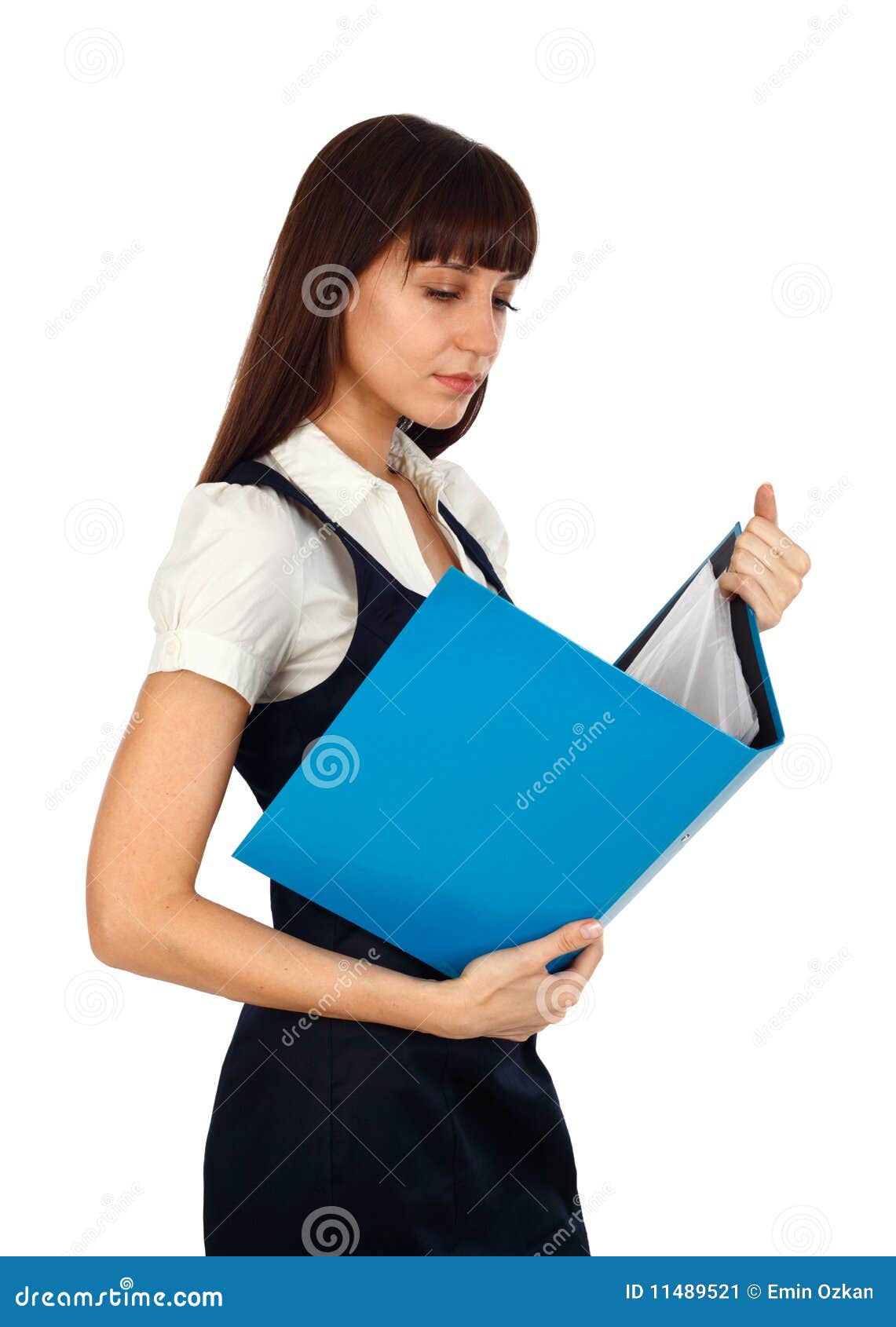 Reading the documents stock image. Image of young, worker - 11489521