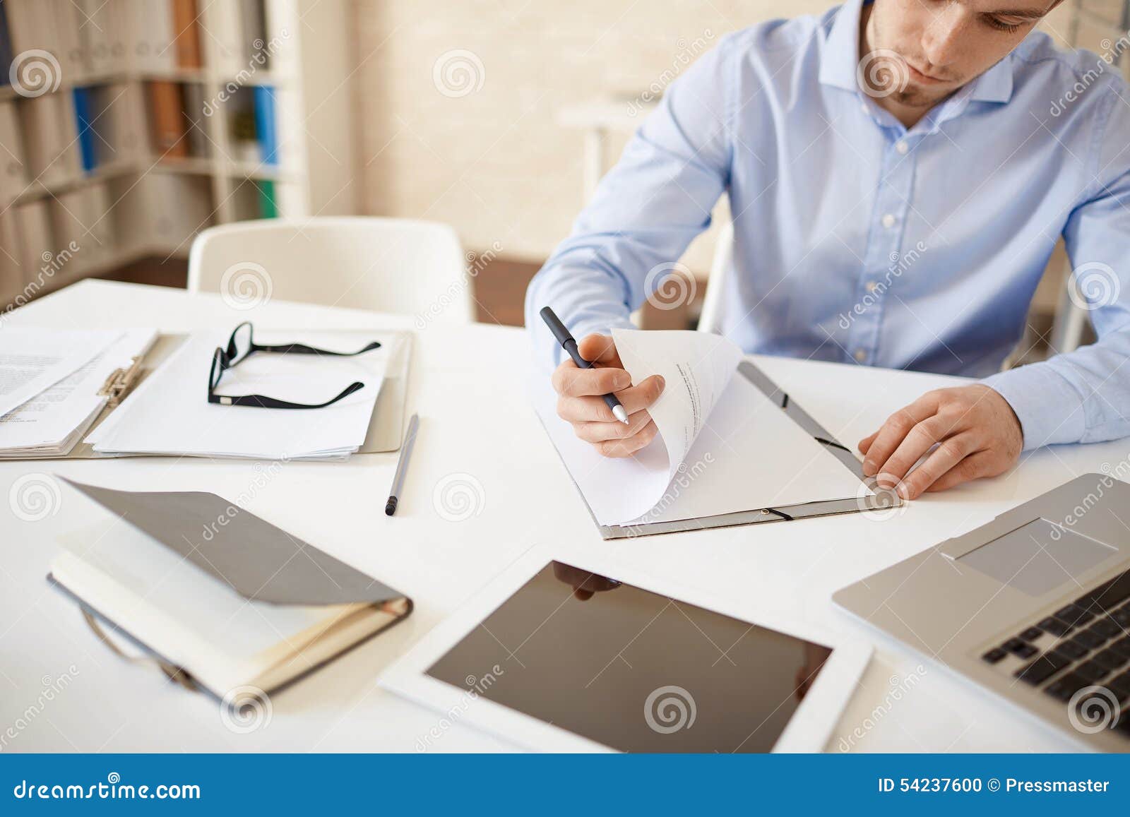 Reading documents stock photo. Image of paperwork, hand - 54237600