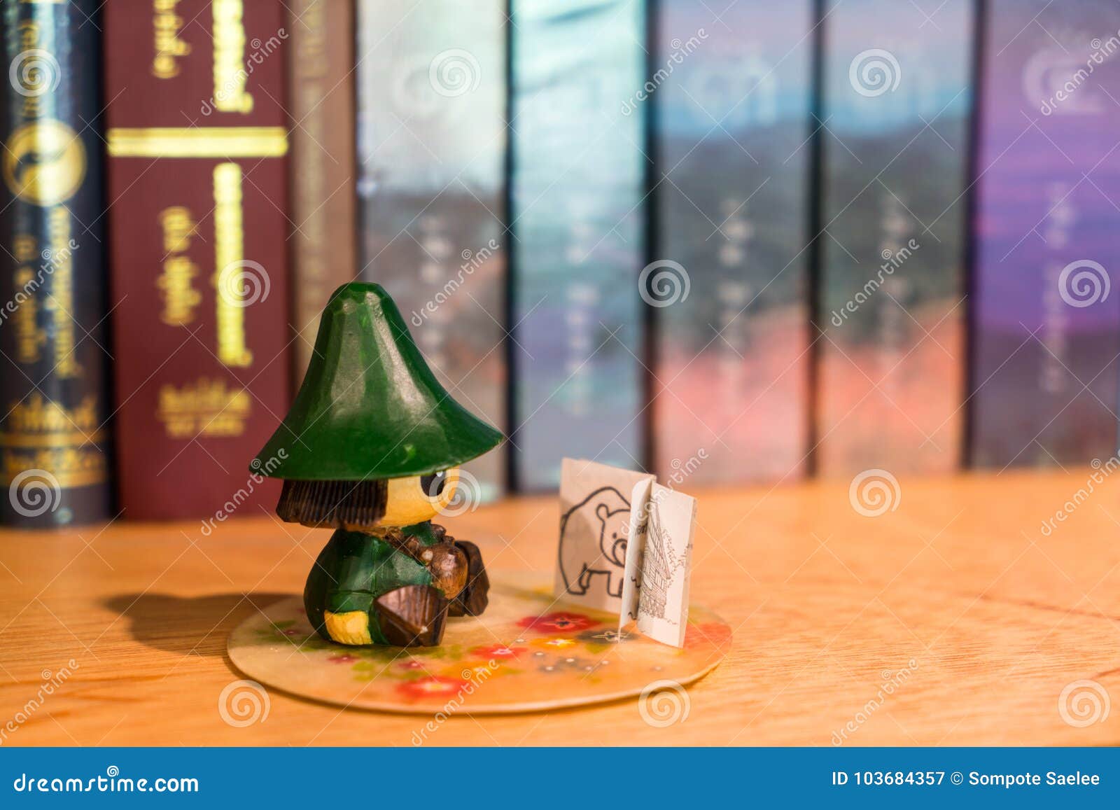 Reading Doll in Book Cabinet Stock Image - Image of wisdom, doll: 103684357