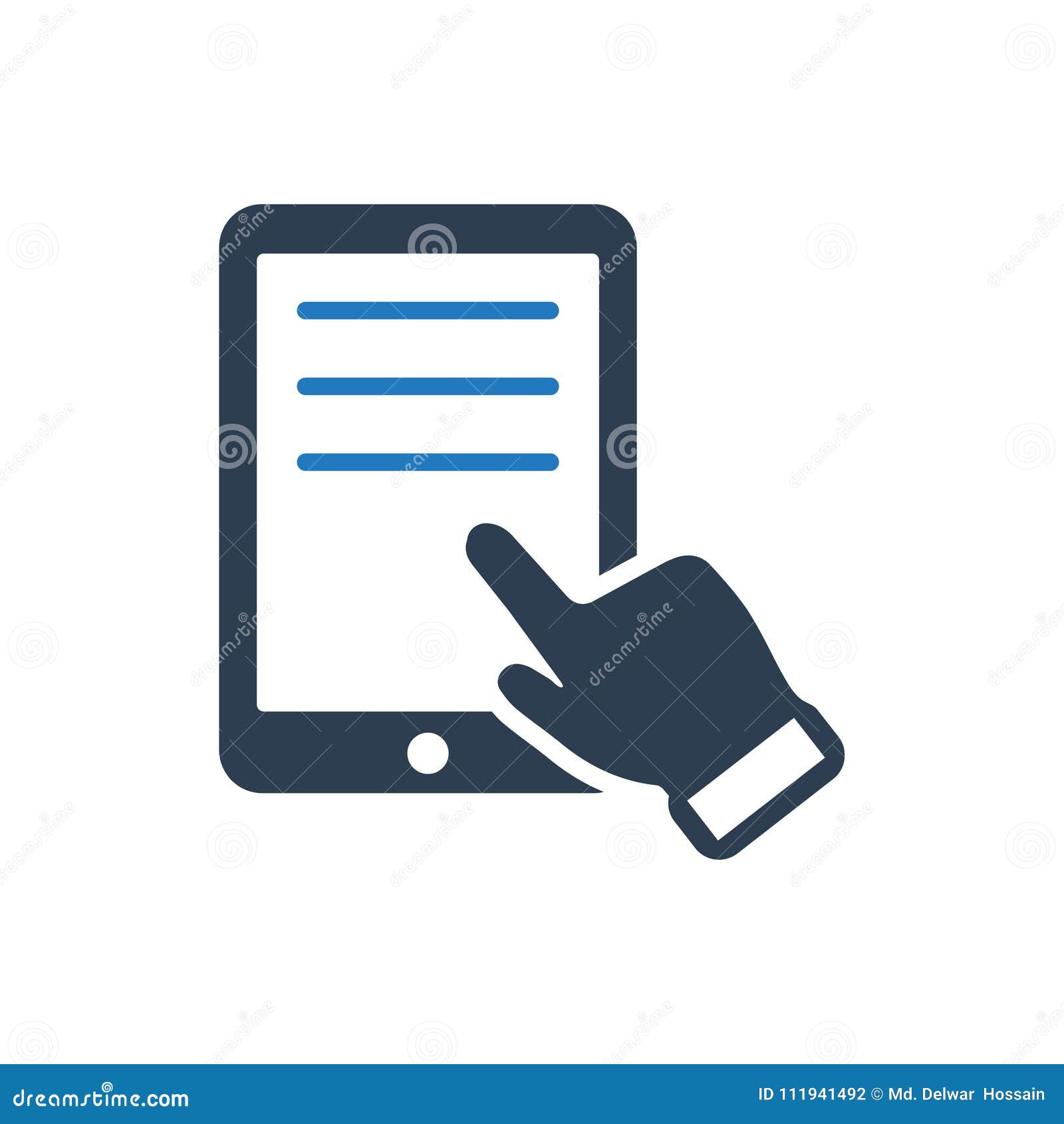 Reading Ebook Icon stock vector. Illustration of newspaper - 111941492