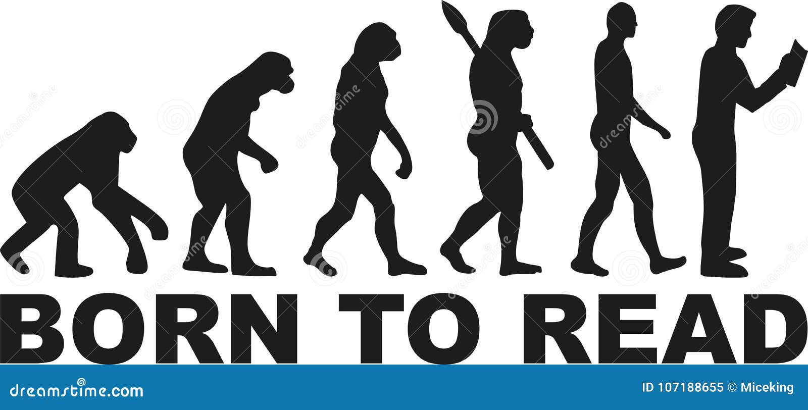 Reading Evolution - Born To Read Stock Vector - Illustration of ...