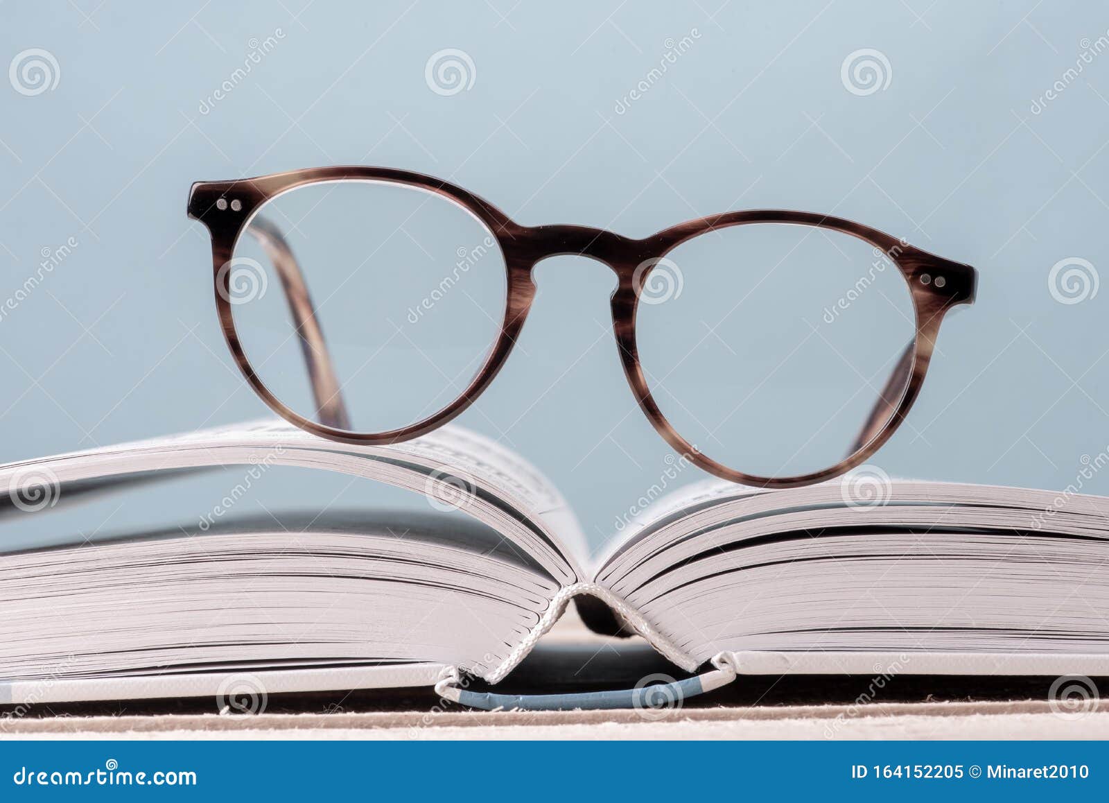 Reading Eyeglasses on Open Book Stock Image - Image of business ...