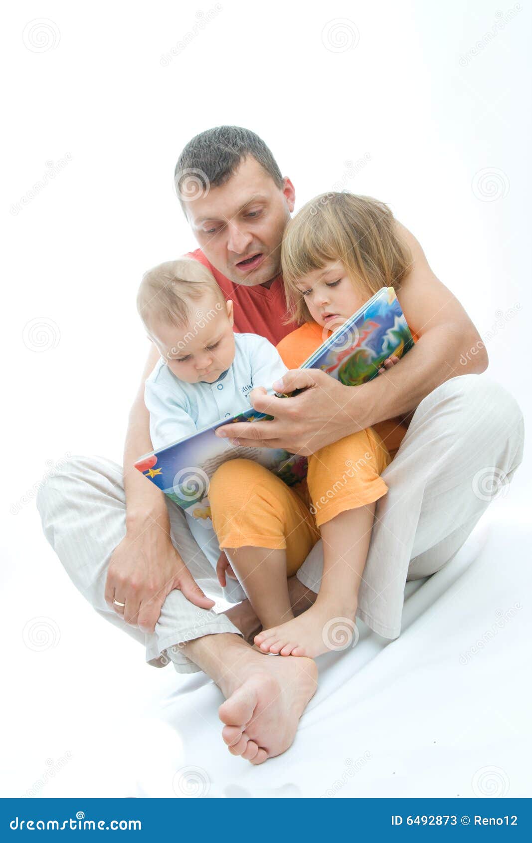 Reading father stock image. Image of brother, books, girl - 6492873