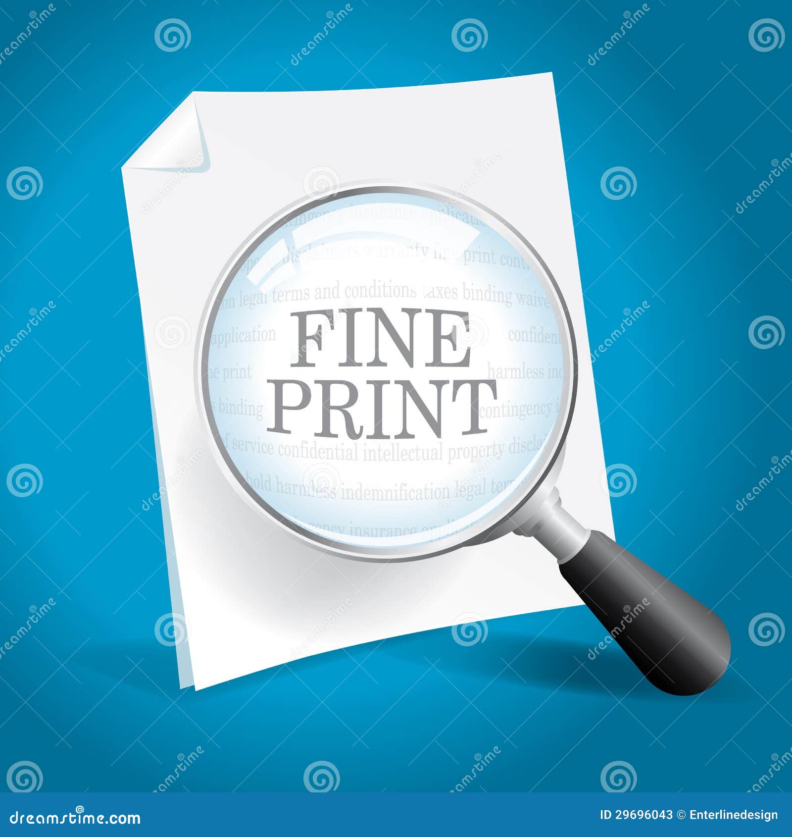 Reading the Fine Print stock vector. Illustration of document - 29696043