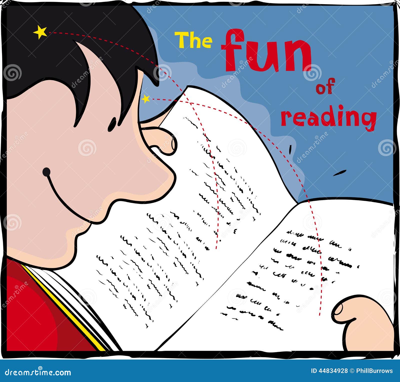 Reading fun stock vector. Illustration of adventure, education - 44834928