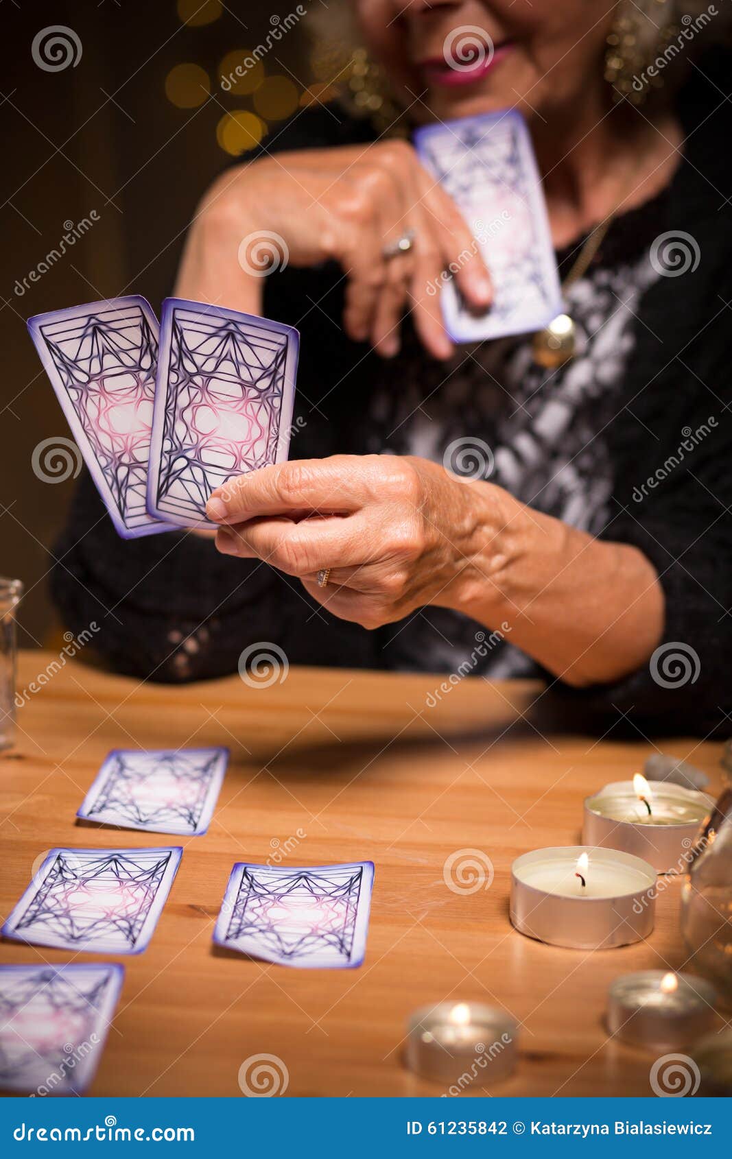 Reading Future from Tarot Cards Stock Photo - Image of numerology, aged ...