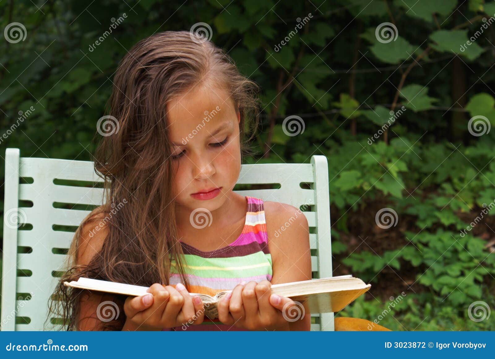Reading girl stock photo. Image of little, happy, joyful - 3023872