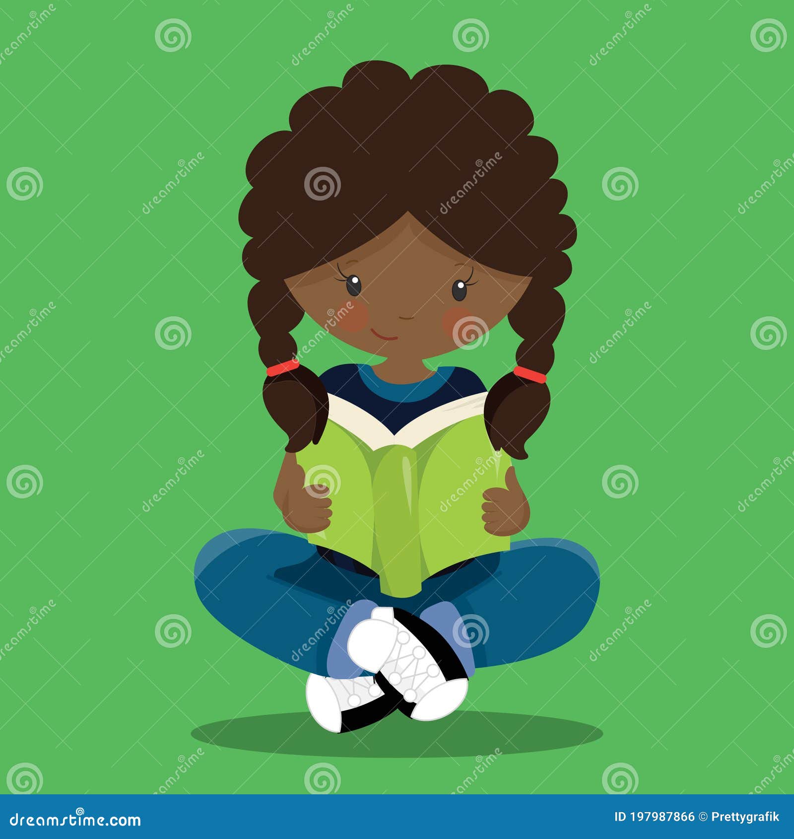 READING GIRL BRAID 07 stock vector. Illustration of braid - 197987866