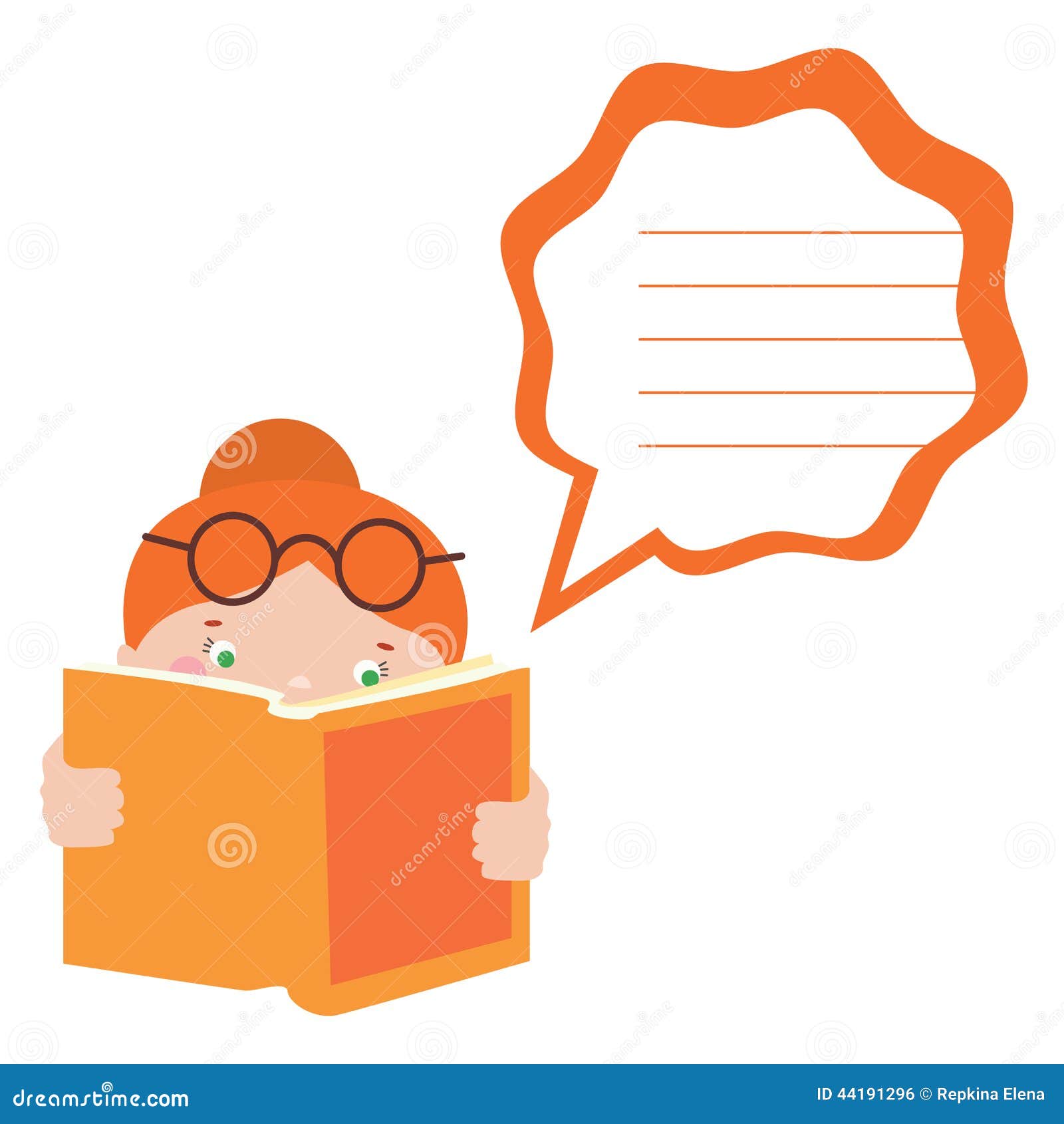 Reading Girl with Message Balloon Stock Vector - Illustration of ...