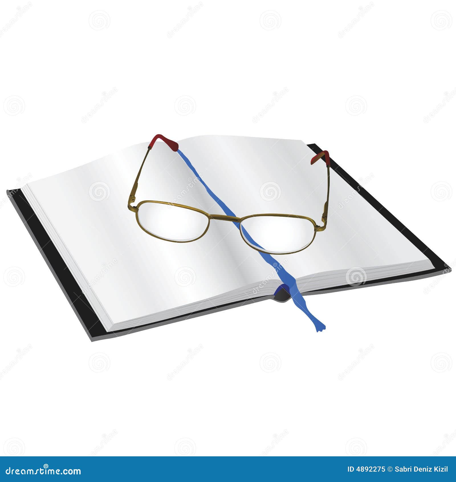 Reading glasses on a book stock vector. Illustration of knowledge - 4892275