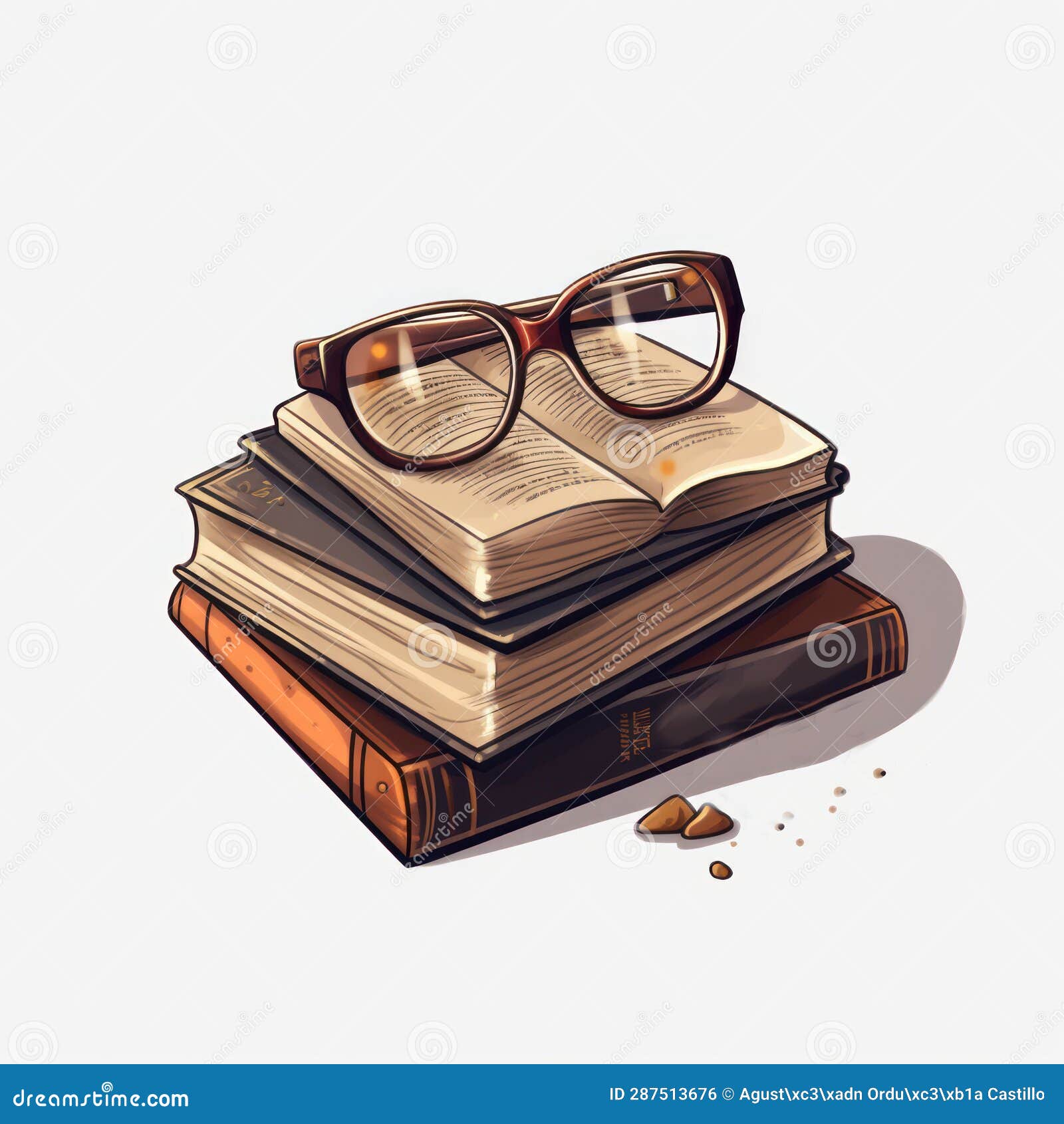 Reading Glasses, on a White Background Cartoon Illustration. Stock ...