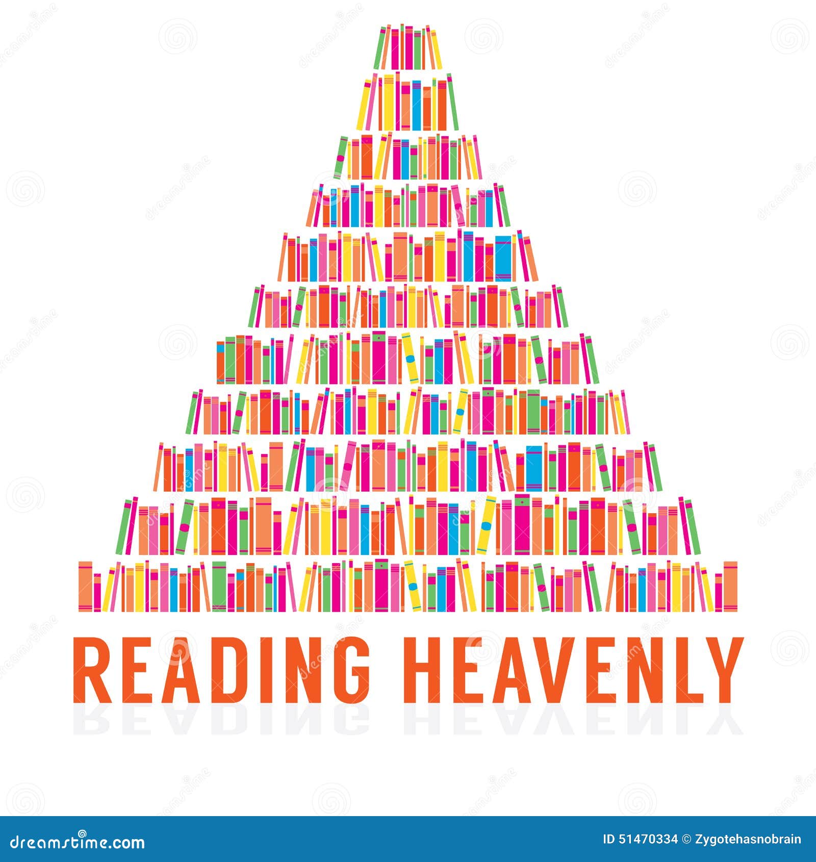 Reading Heavenly Colorful Books Stacks Stock Vector - Illustration of ...