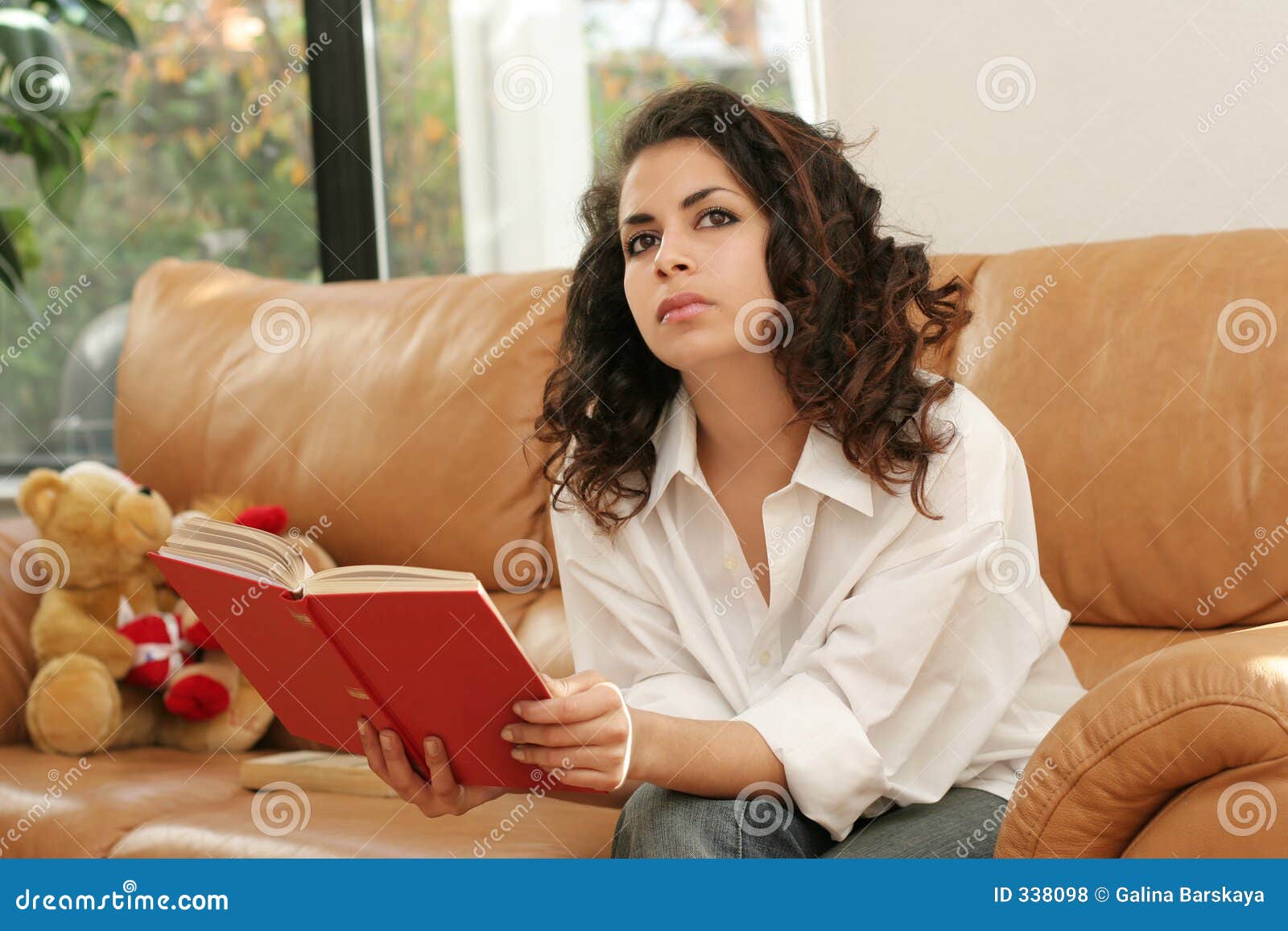 Reading at home stock photo. Image of couch, education - 338098
