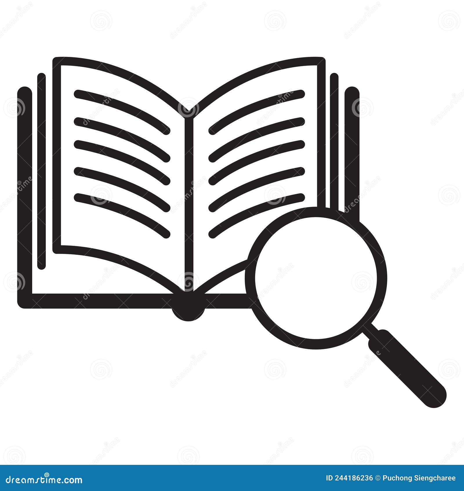 Reading Icon, Book Icon, Search, Analysis Symbol Stock Vector ...
