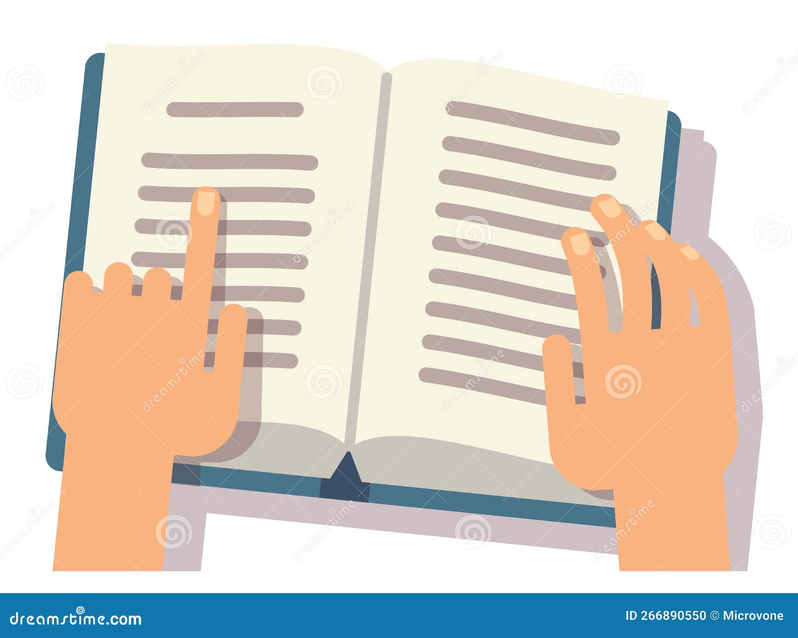 Reading Icon. Human Hands Hold Open Book Stock Vector - Illustration of ...