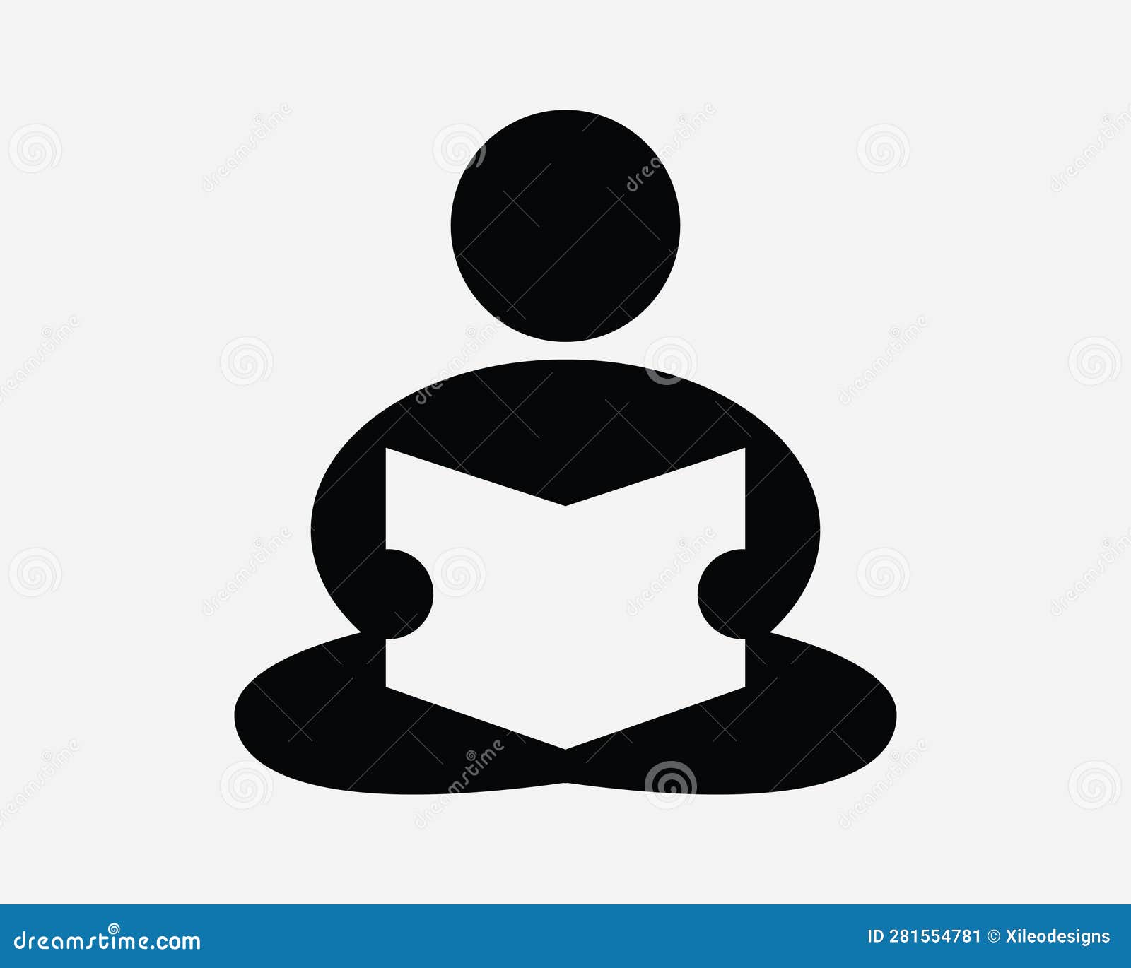 Reading Icon. Man Read Book Education Study Library School Learn Open ...