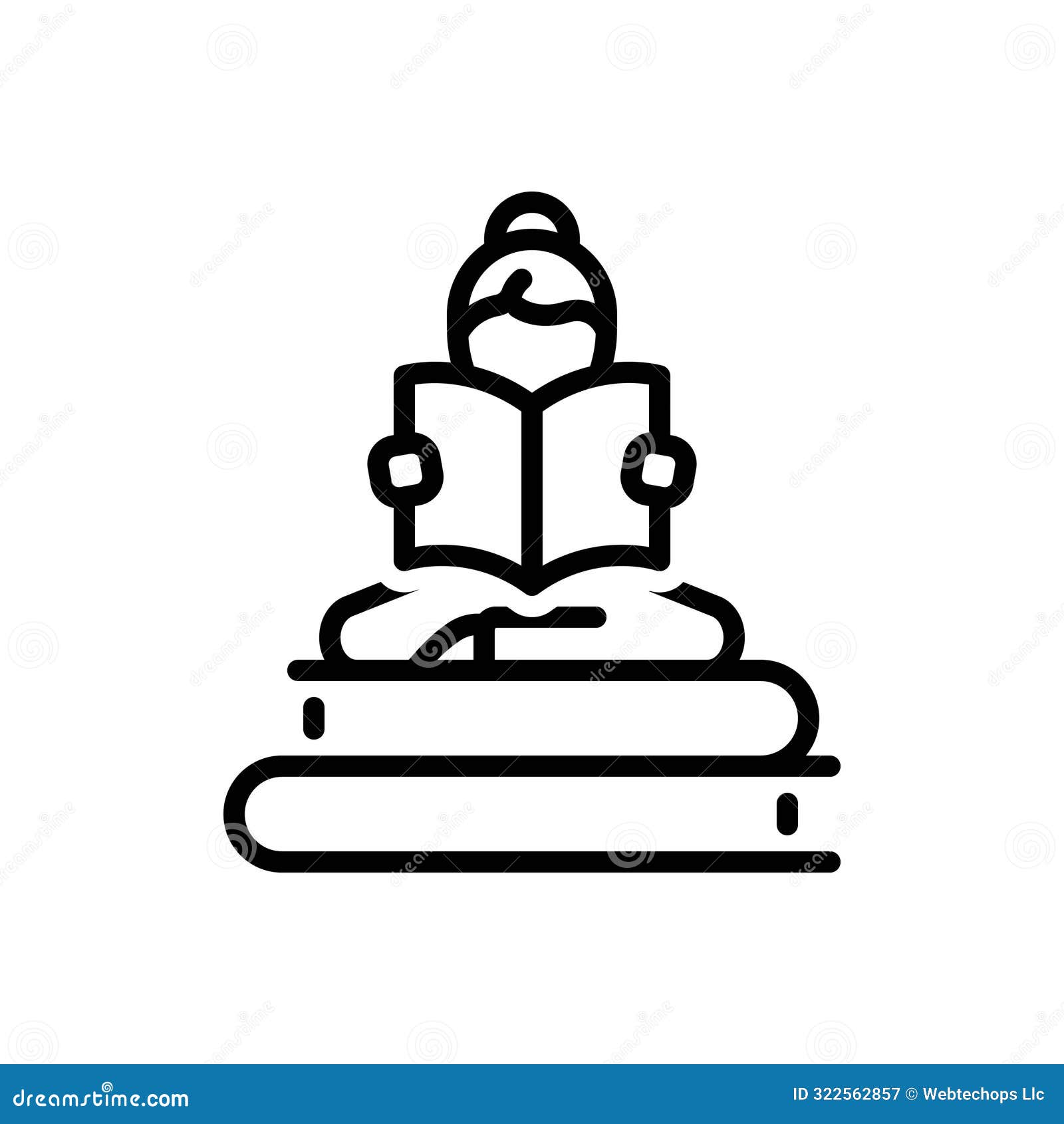 Black Line Icon for Reading, Read and Studying Stock Vector ...