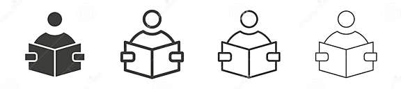 Reading Icon Vector Set on White Background Stock Vector - Illustration ...