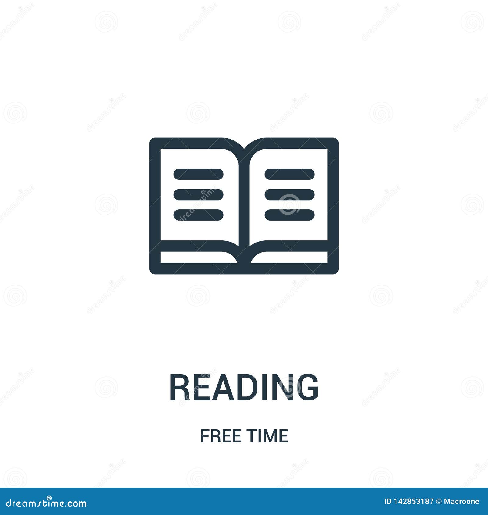 Reading Icon Vector from Free Time Collection. Thin Line Reading ...